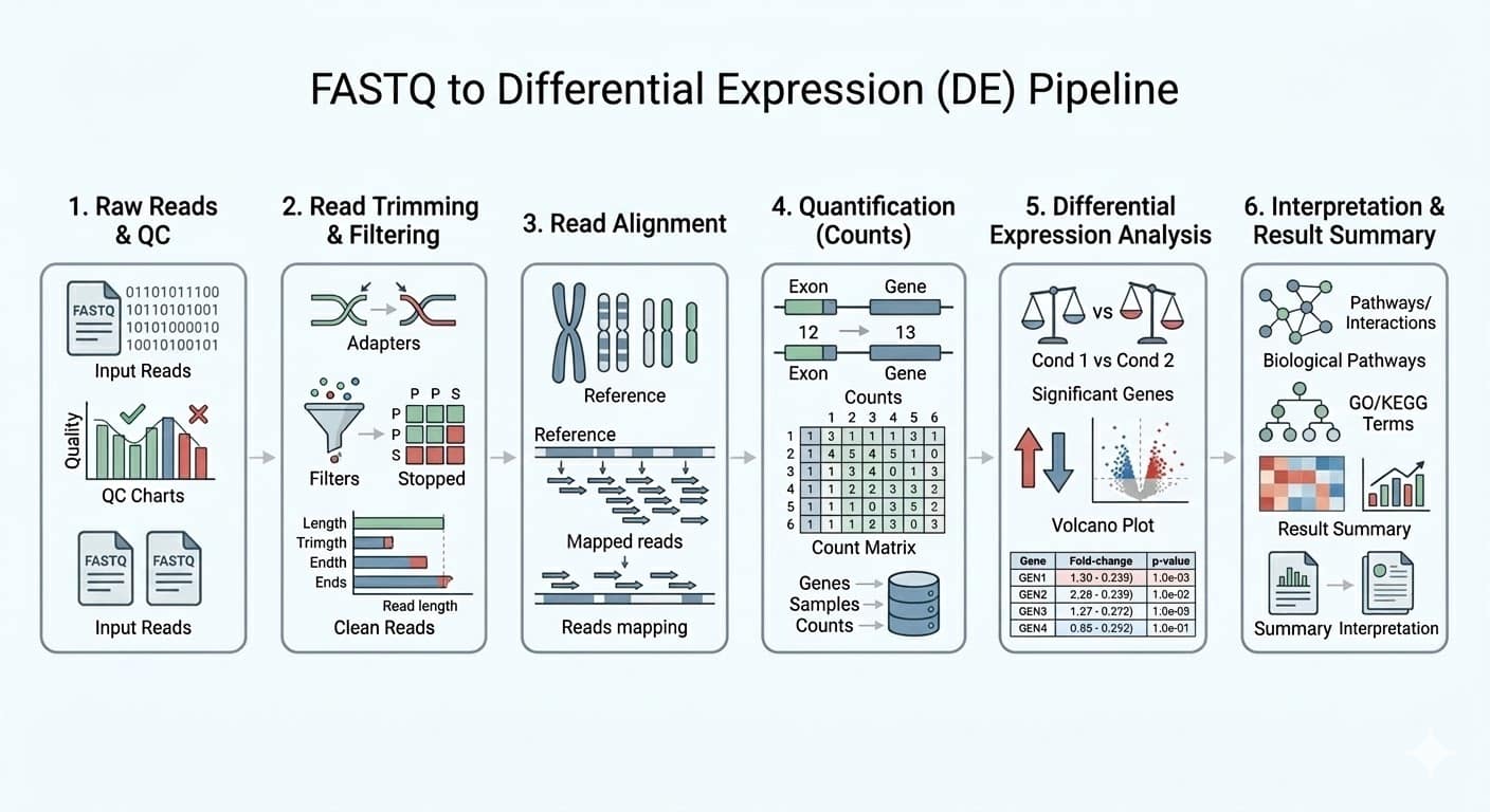 RNA-Seq Data Analysis Pipeline: From FASTQ to Differential Expression